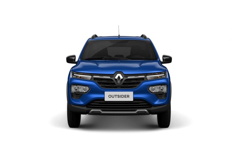 Renault Kwid 2023 color azul diseño frontal con nueva parrilla y faros ...